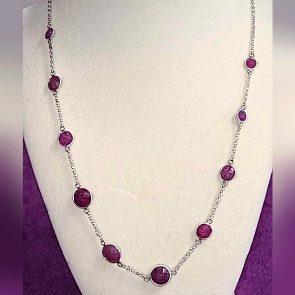 Jay King | Jewelry | Rare Jay King Ruby Station Sterling Silver Necklace 8 Inch | Poshmark
